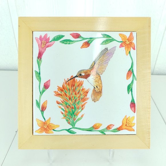 Kitchen | Vintage Hummingbird Tile Trivet Wood Frame 775 X 775 Wall ...